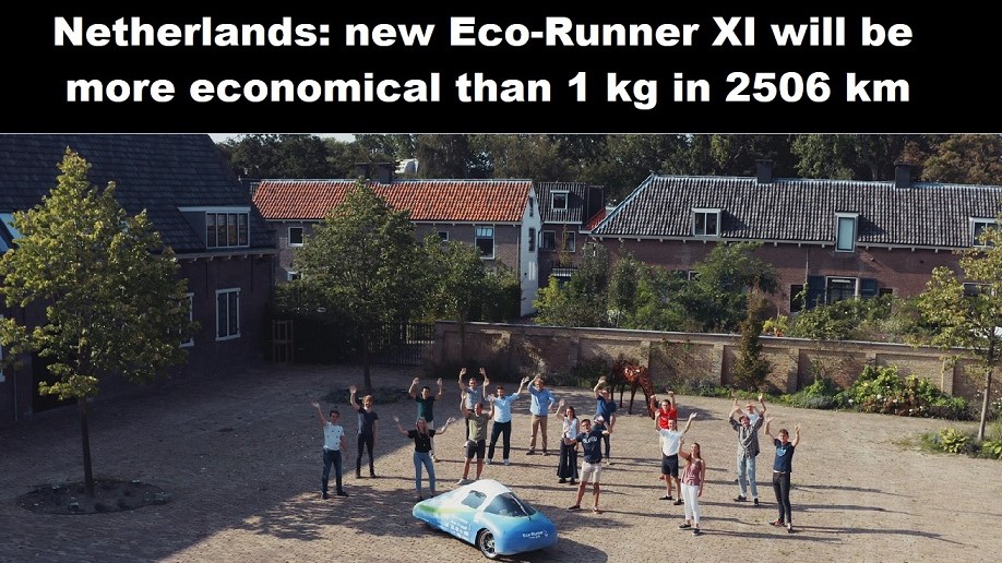 Nederland: nieuwe Eco-Runner XI zuiniger dan 2506 km op 1 kg waterstof